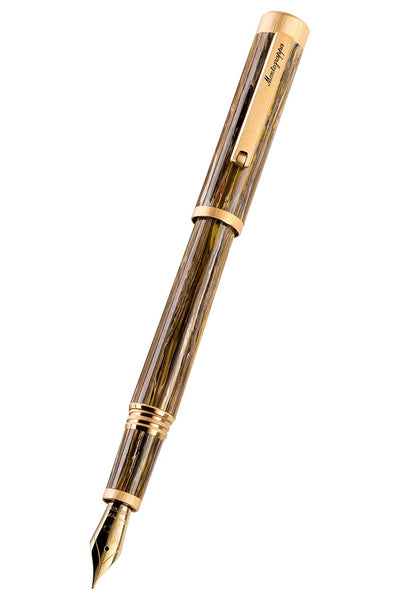 Zero Zodiac Capricorn Fountain Pen, Yellow Gold IP Steel, Medium, 14k ...